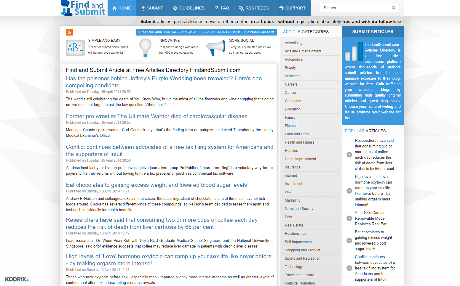 Find And Submit | Kodrix Web Agency